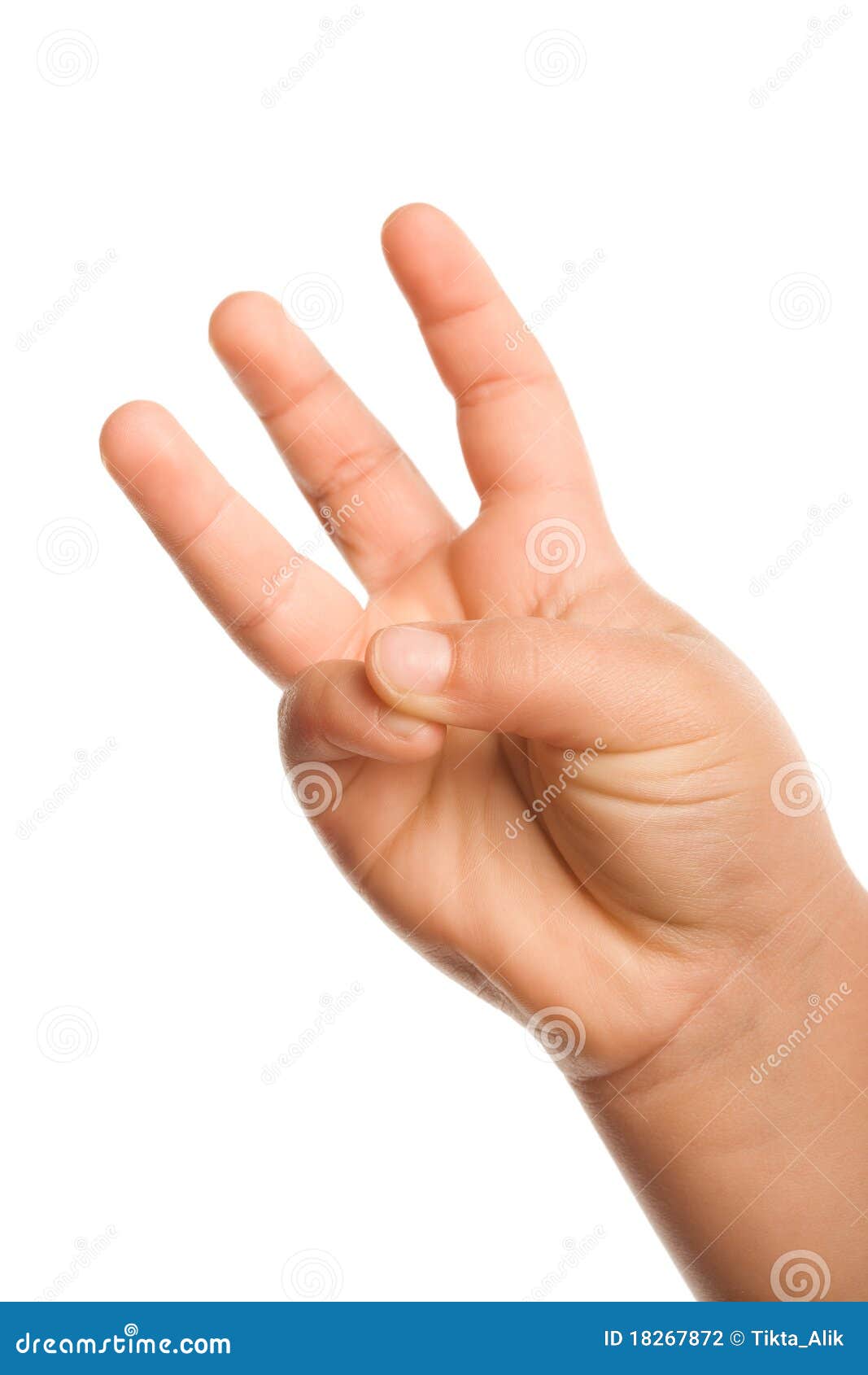 Drie vingers stock foto. Image of deel, opgeheven, palm - 18267872