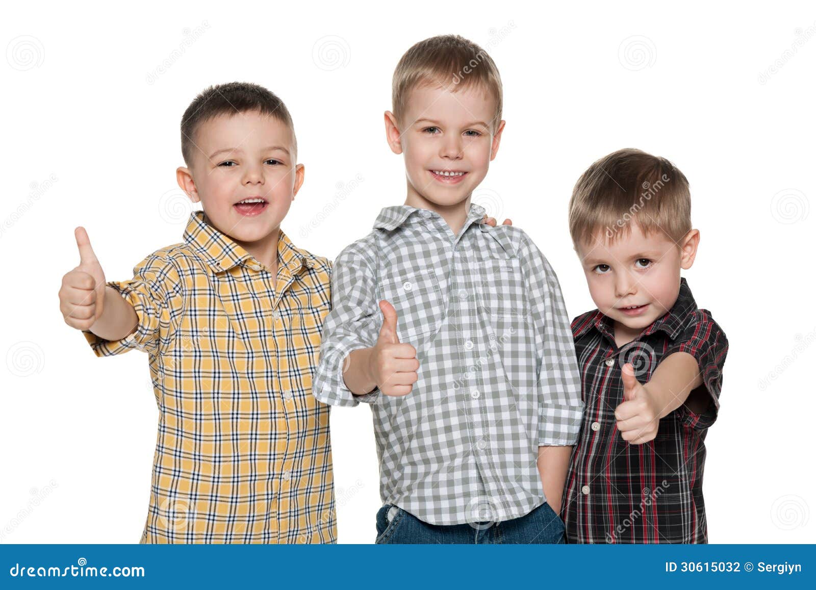 Drie Vrolijke Leuke Jongens Stock Foto - Image of tribune, mensen: 30615032