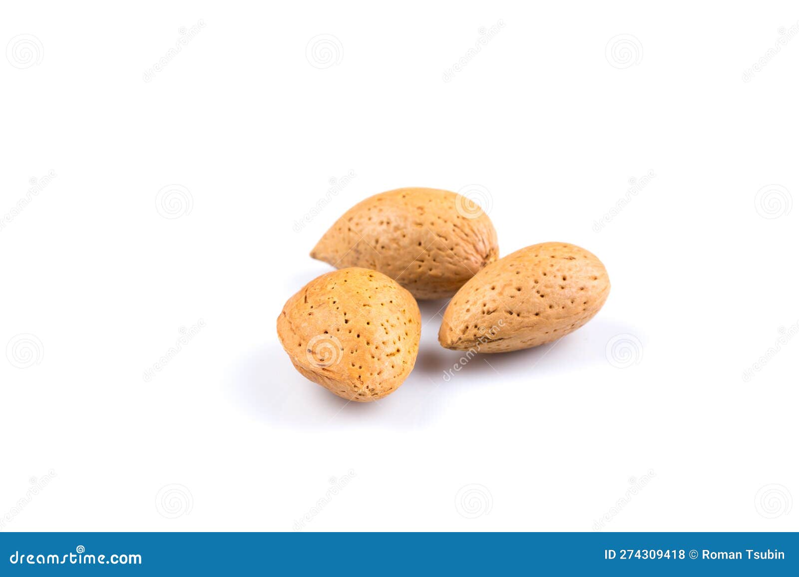 Dried almonds stock photo. Image of nuts, healthy, white - 274309418
