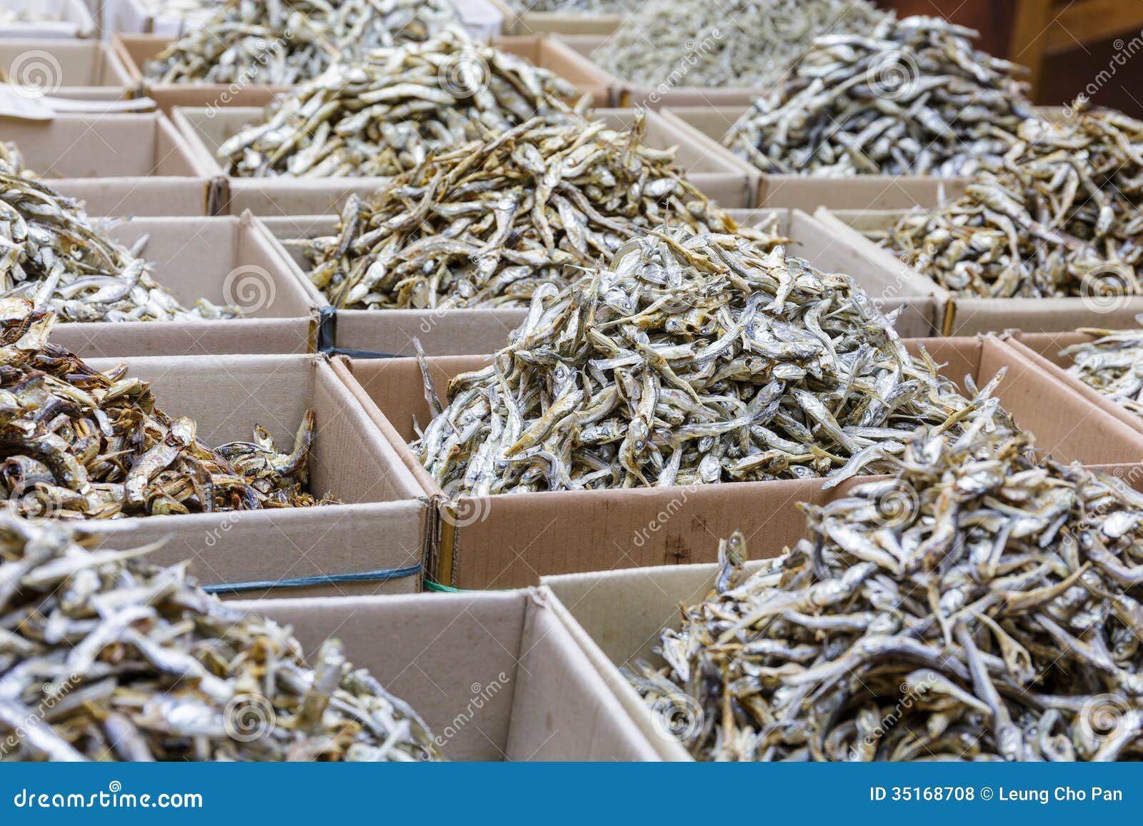 Dried Anchovy Fish for Sell in Market Stock Photo - Image of container ...