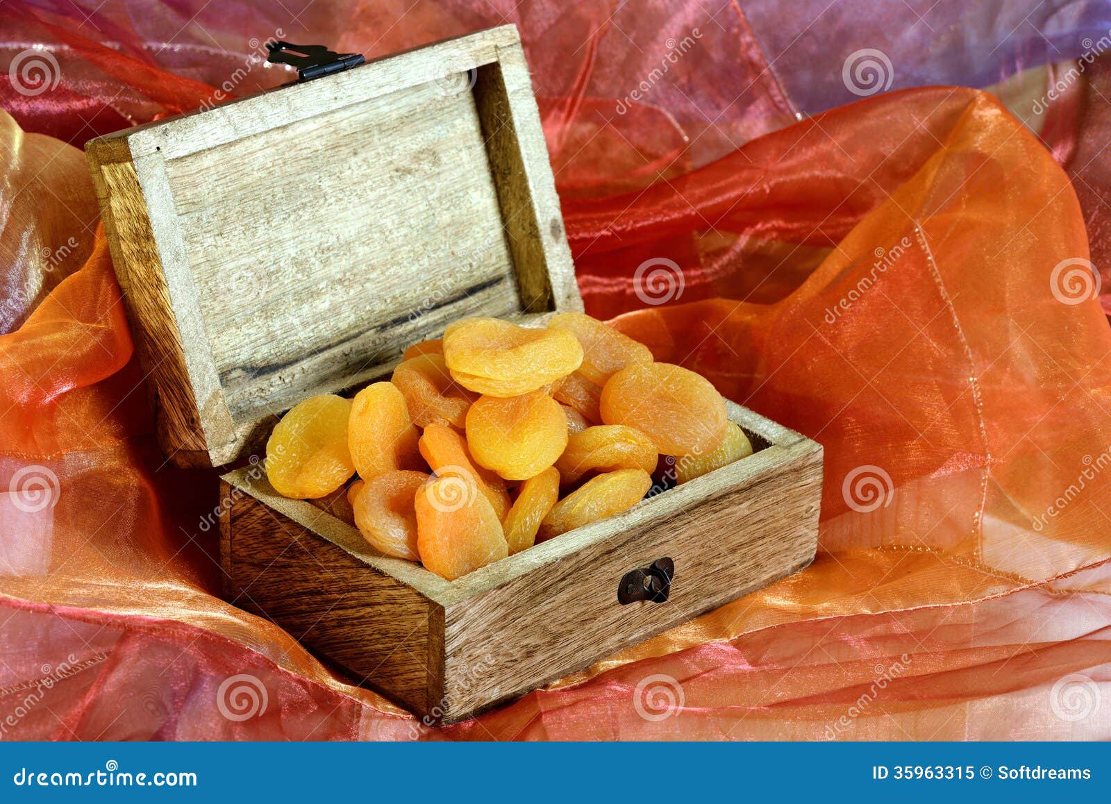Dried apricots in box stock image. Image of detail, apricots - 35963315