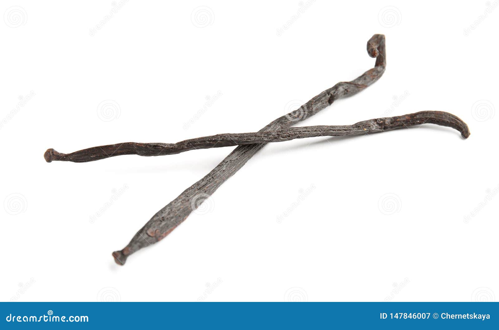 Dried Aromatic Vanilla Sticks on White Stock Image - Image of flavor ...