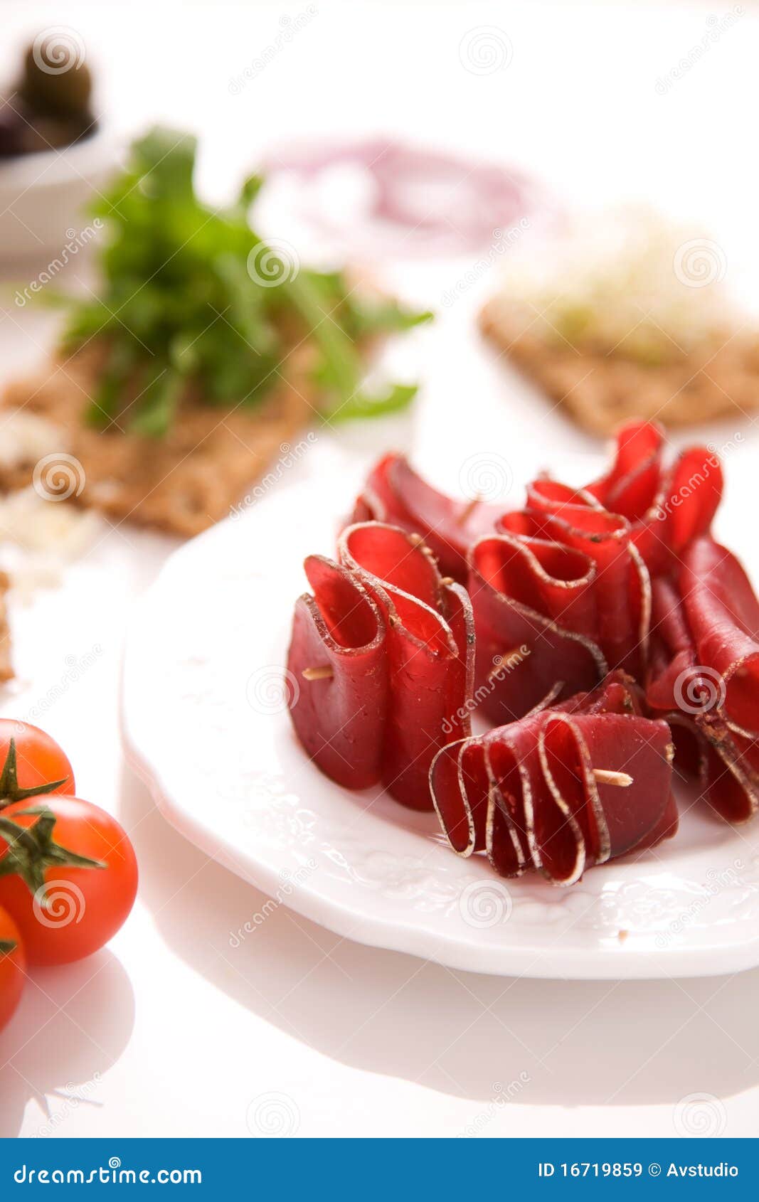 Dried beef meat stock image. Image of beef, bread, portion - 16719859