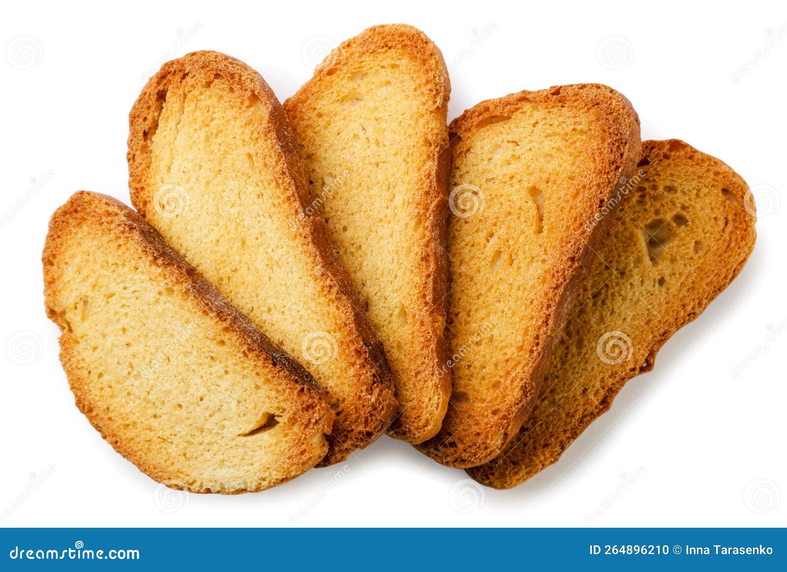 Dried Bread, Crackers on a White Background. Top View Stock Photo ...