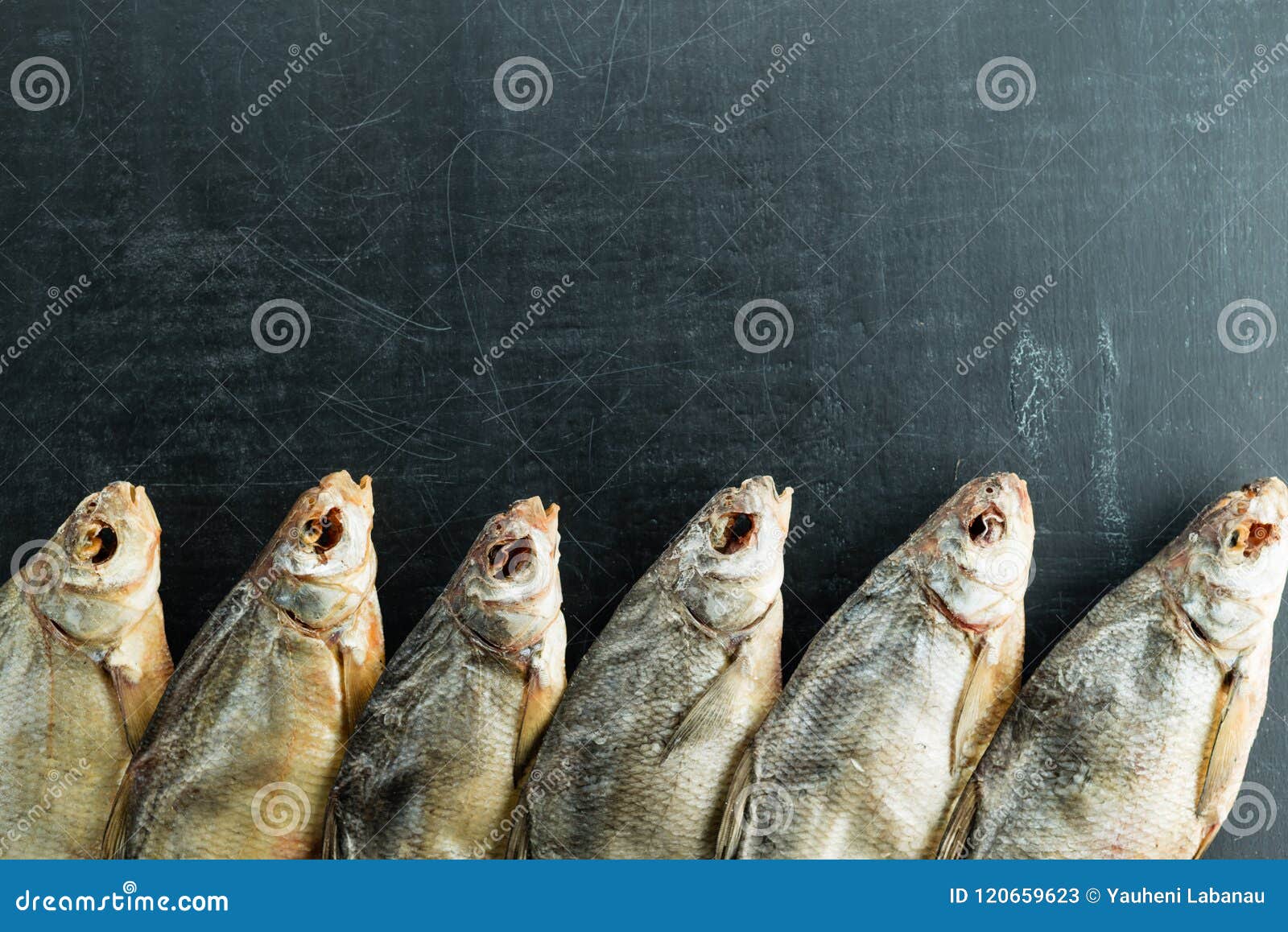 Dried Bream on a Dark Table Stock Image - Image of black, meal: 120659623