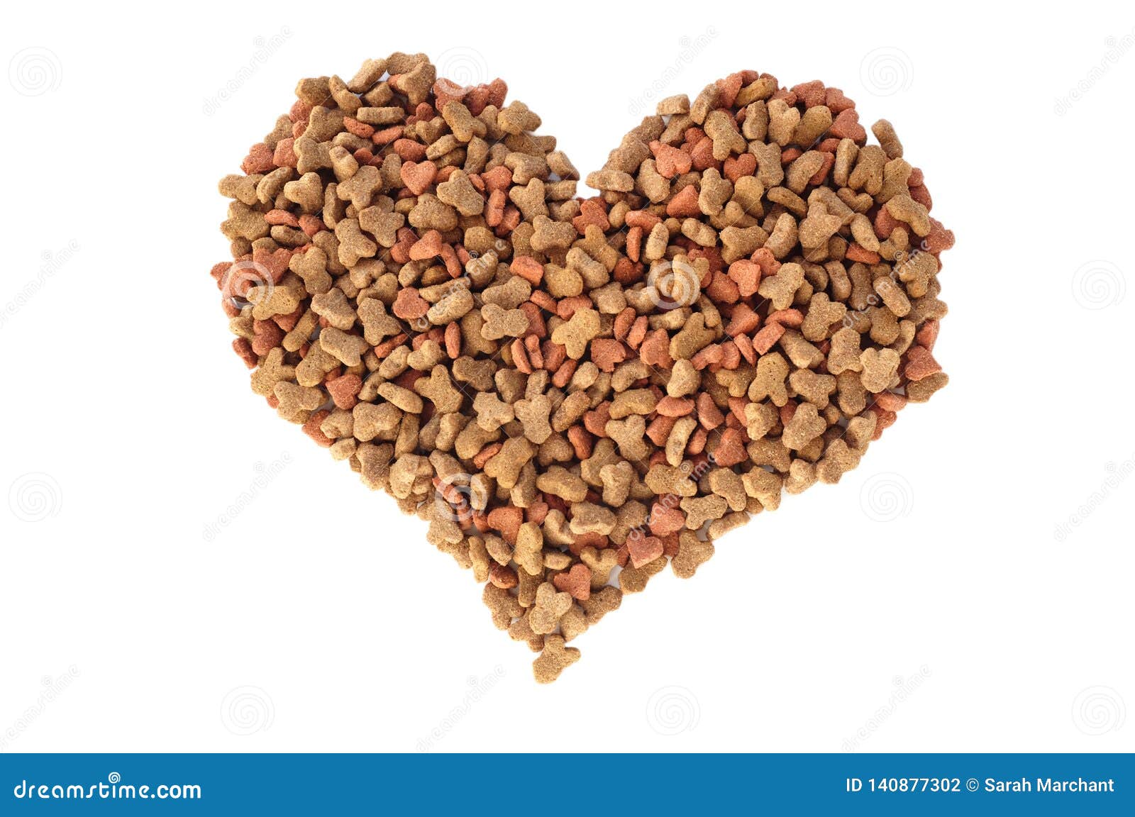 Dried Cat Food Biscuits in a Heart Shape Stock Photo - Image of good ...