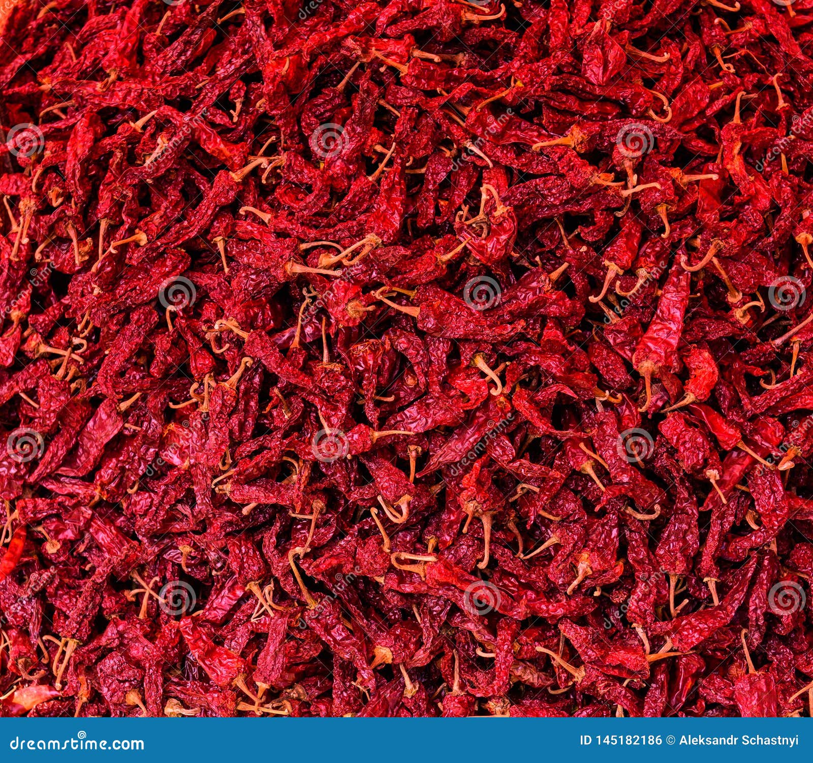 Lots of Dried Chilies. Red Hot Chilly Peppers Stock Photo - Image of ...