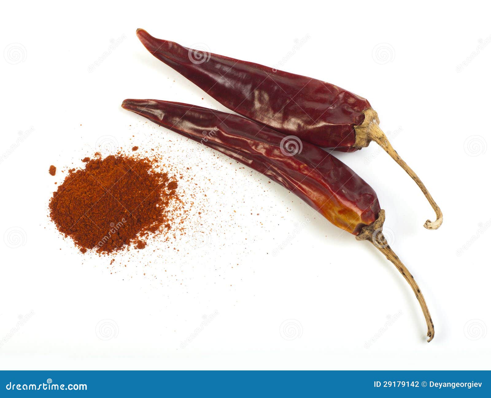 Dried Chillies and Chilli White Isolated Stock Photo - Image of asian ...