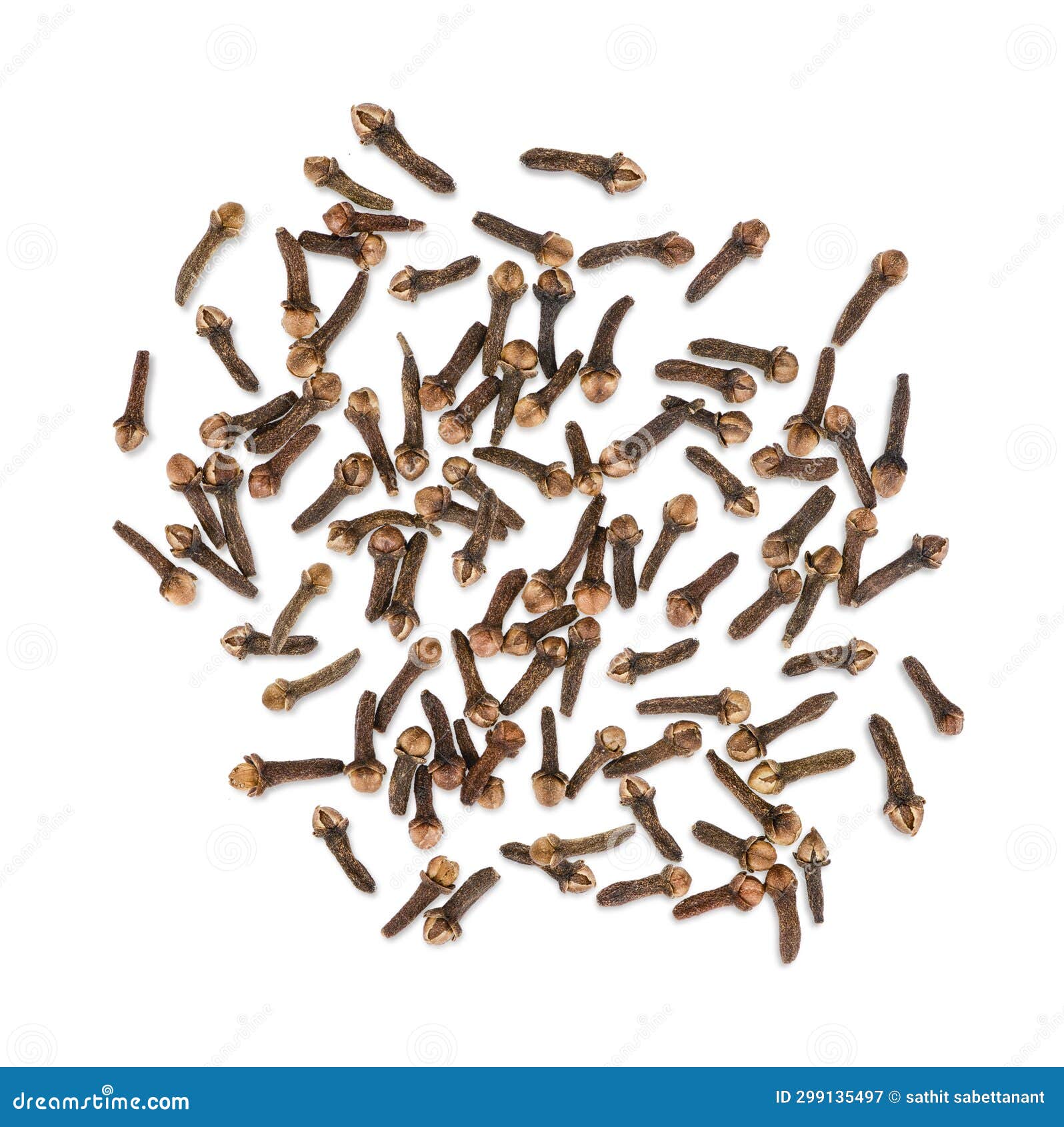 Dried Cloves Isolated on White Background. Top View Stock Image - Image ...