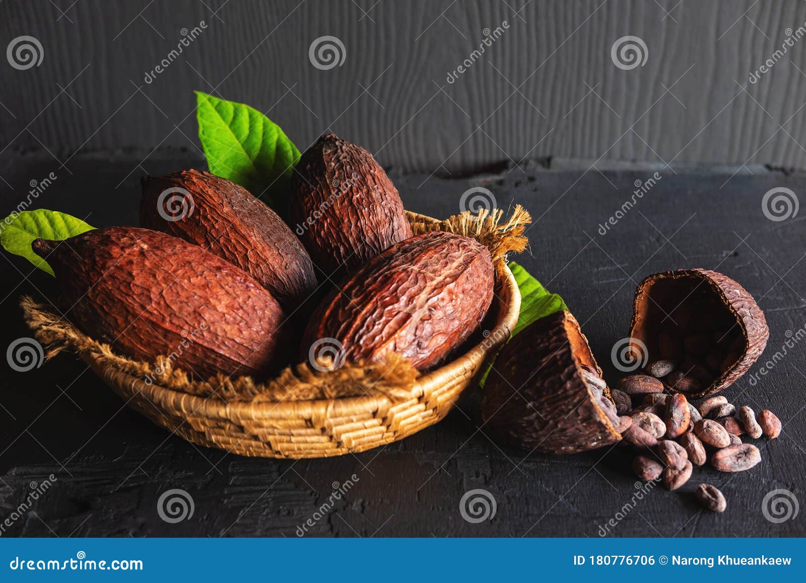 Dried Cocoa and Cocoa Beans Stock Photo - Image of grain, production ...