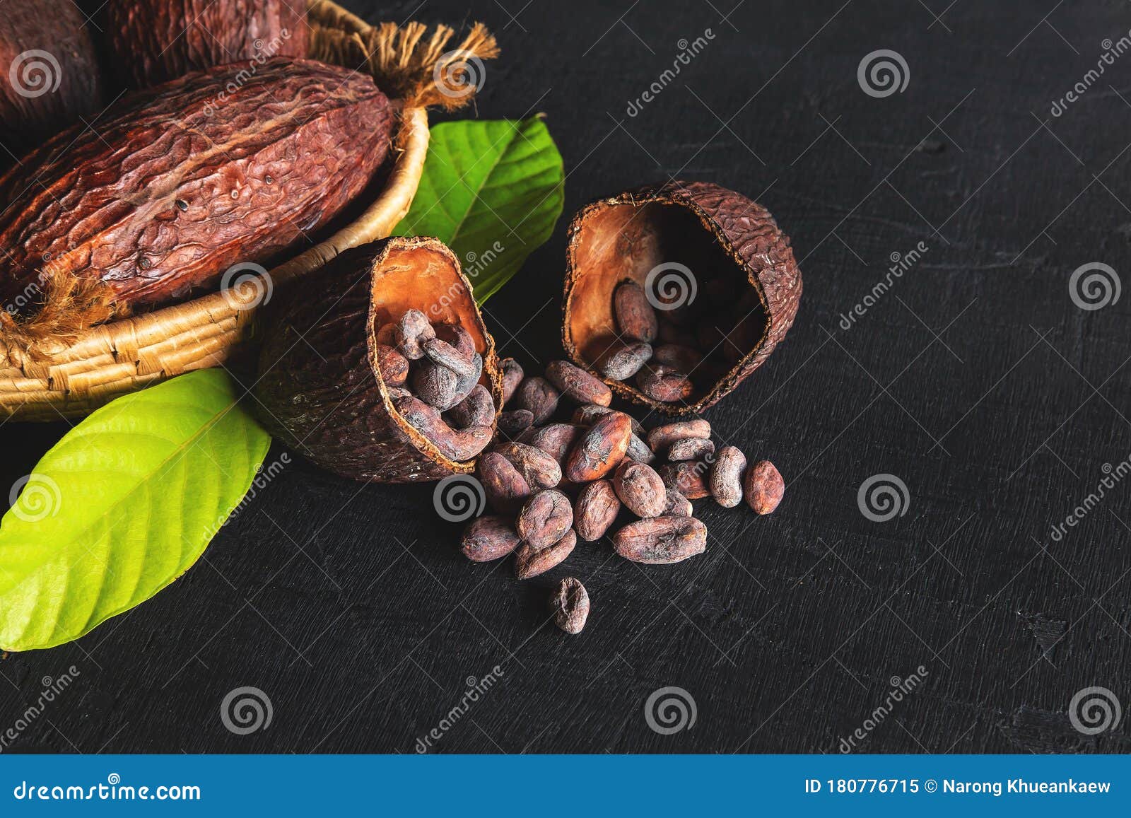 Dried Cocoa and Cocoa Beans. Stock Image - Image of delicious, natural ...