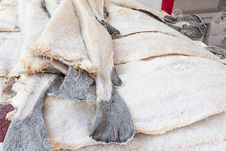 Dried Cod Fish Salted Codfish Stacked Stock Image - Image of aliment ...