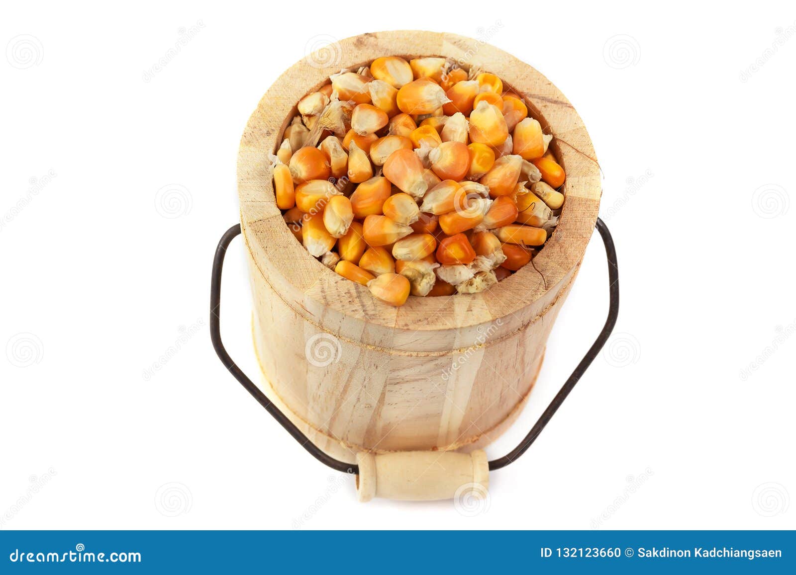 Dried corn in Bucket stock photo. Image of wood, vegetable - 132123660