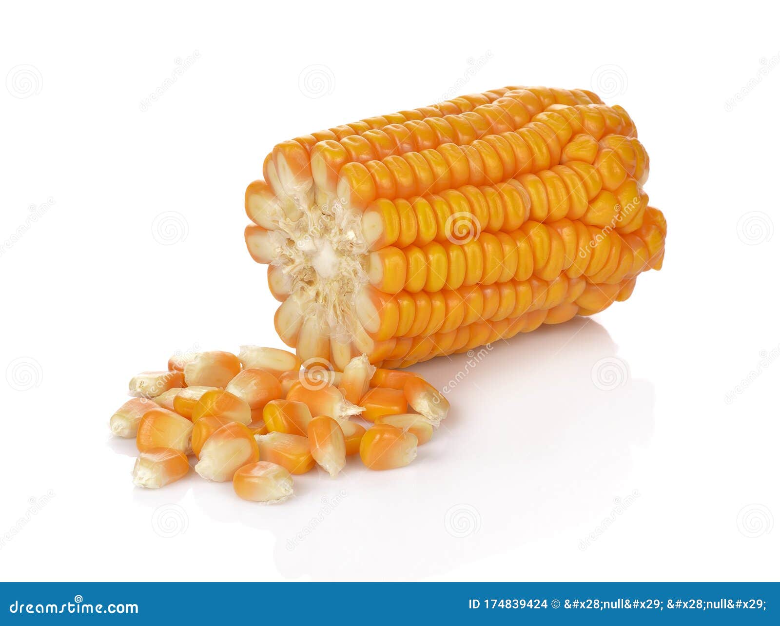 Dried Corn Kernels Isolated on White Background. Stock Photo - Image of ...