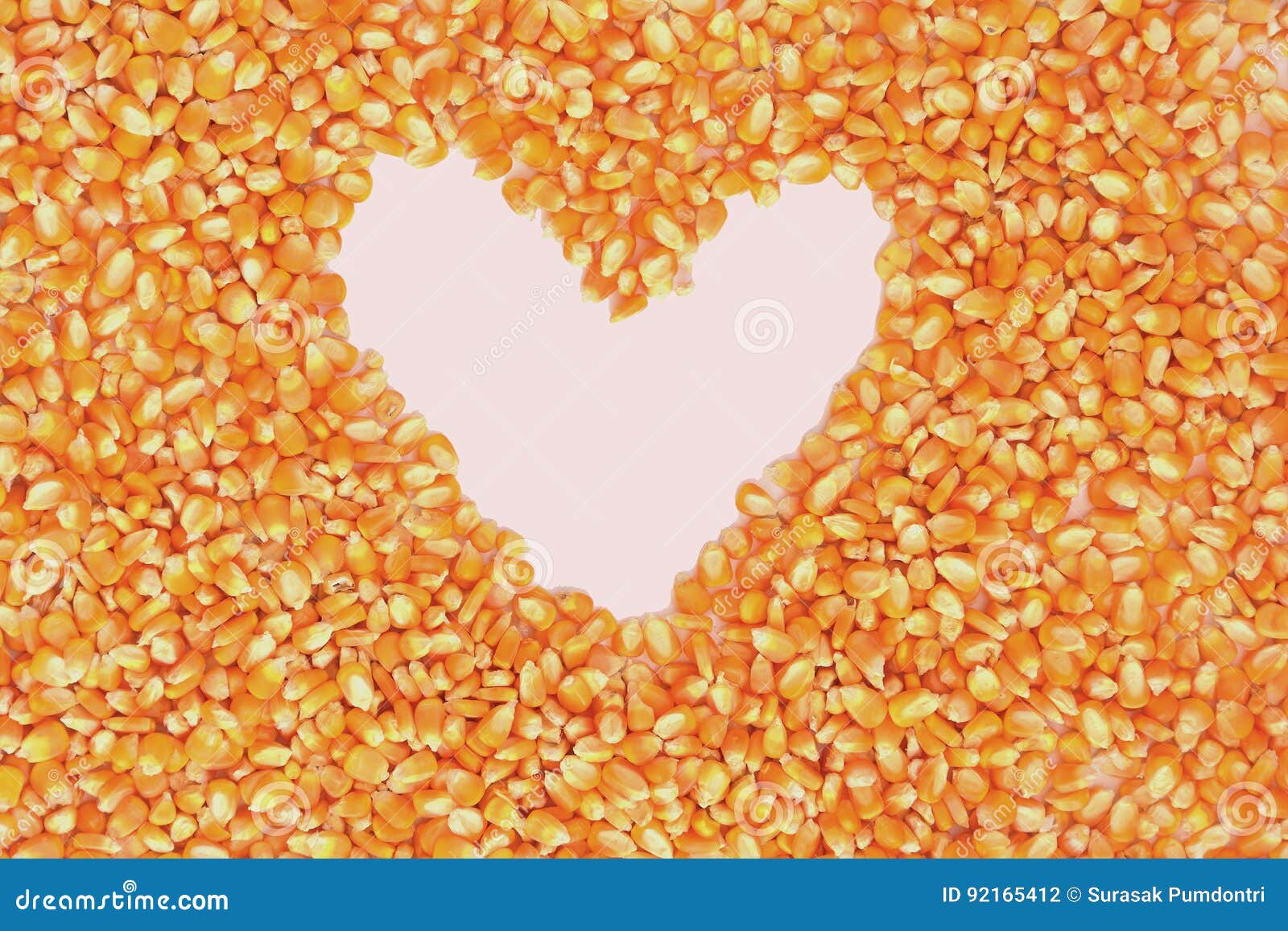 The Dried Corn Kernels are Placed in an Heart. Stock Photo - Image of ...