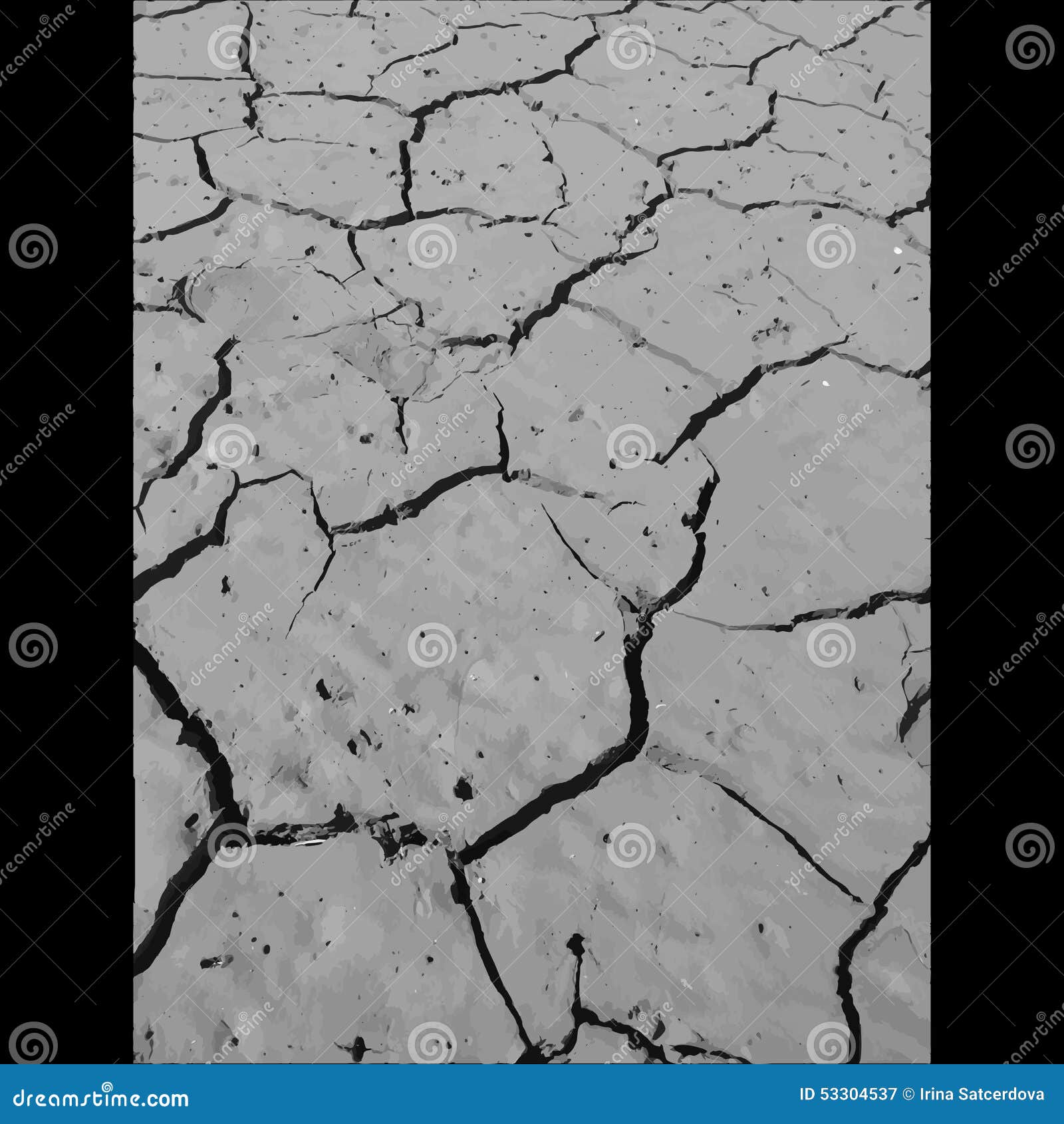 Dried and cracked earth. stock vector. Illustration of global - 53304537