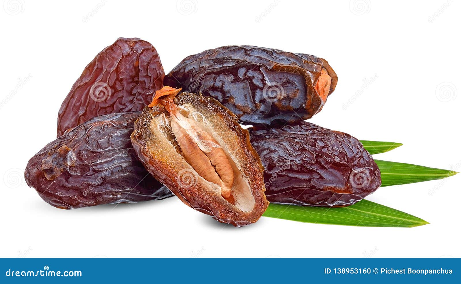 Dried Date Palm Isolated on White Clipping Path Stock Photo - Image of ...