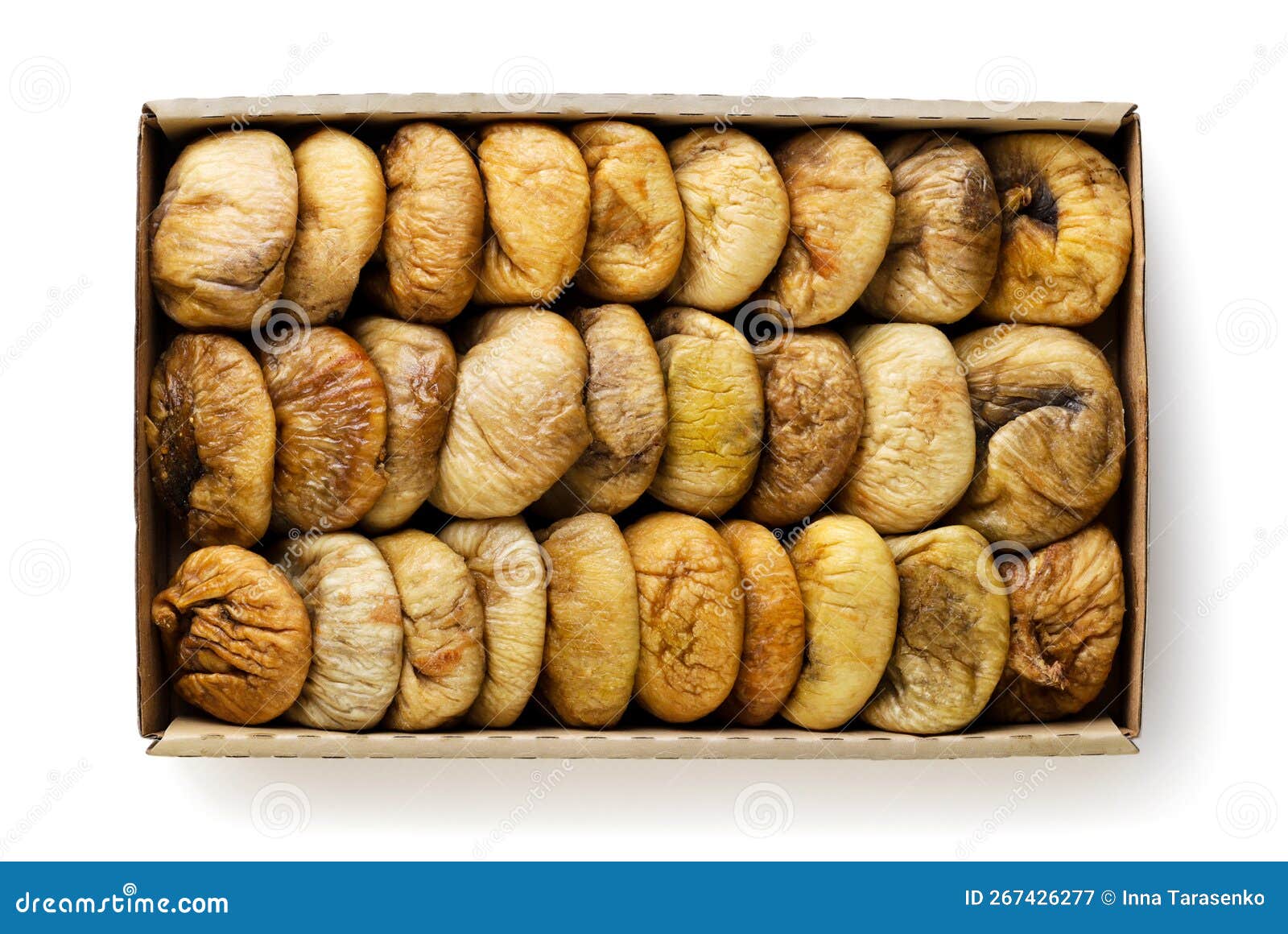 Dried Dates in a Paper Box on a White. Top View Stock Image - Image of ...