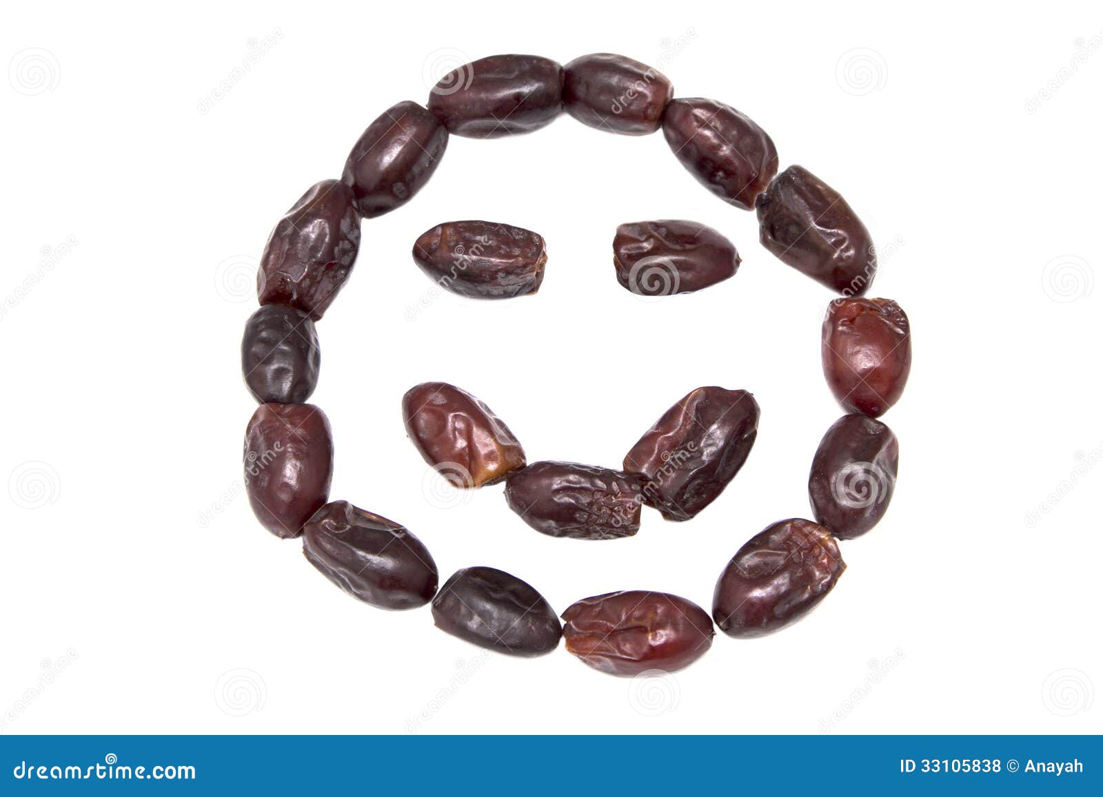Dried Dates Smiley on Isolated White Background Stock Photo - Image of ...
