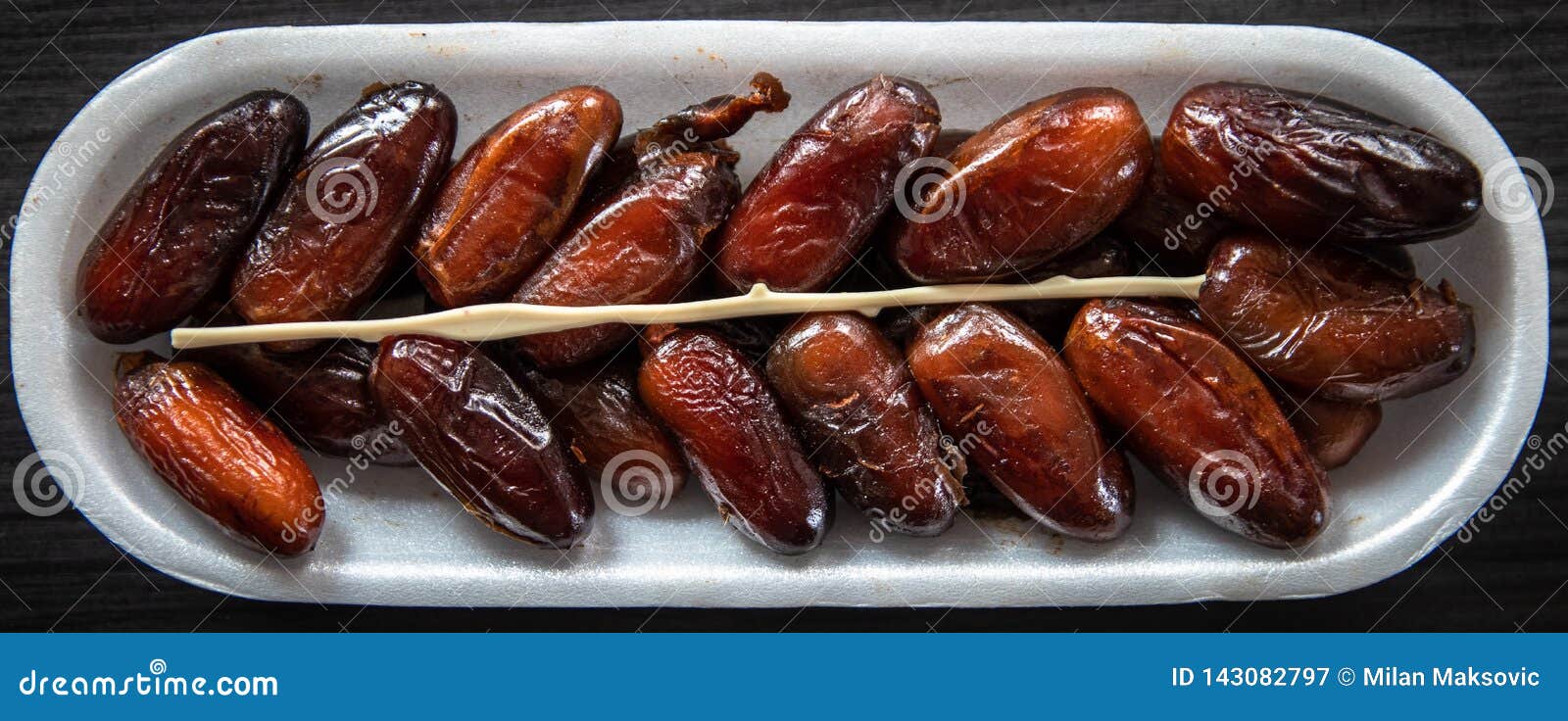 Dried Dates in White Styrofoam Packaging Stock Image - Image of fruit ...
