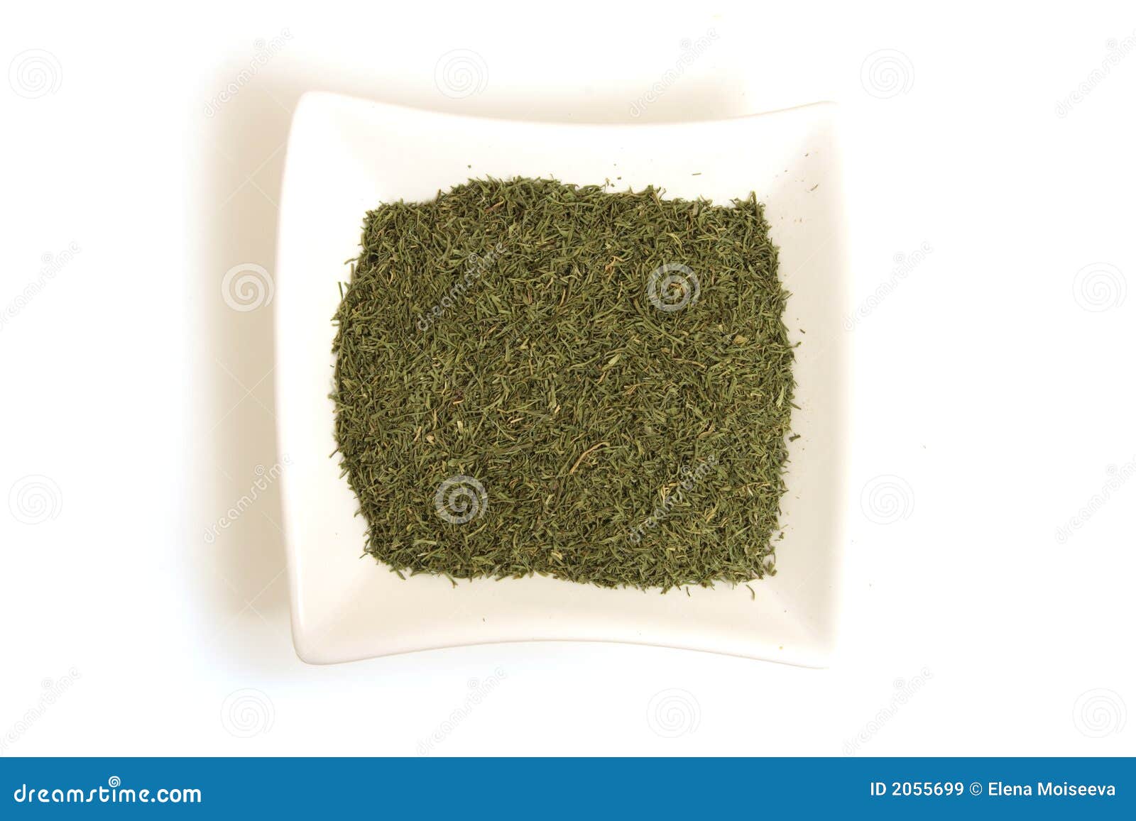 Dried Dill in Square White Bowl Stock Image - Image of color, closeup ...