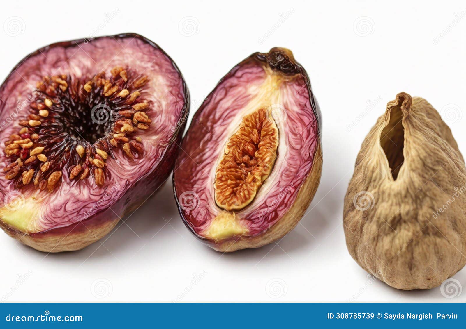 Dried Fig, Cut Out on White Background Stock Illustration ...
