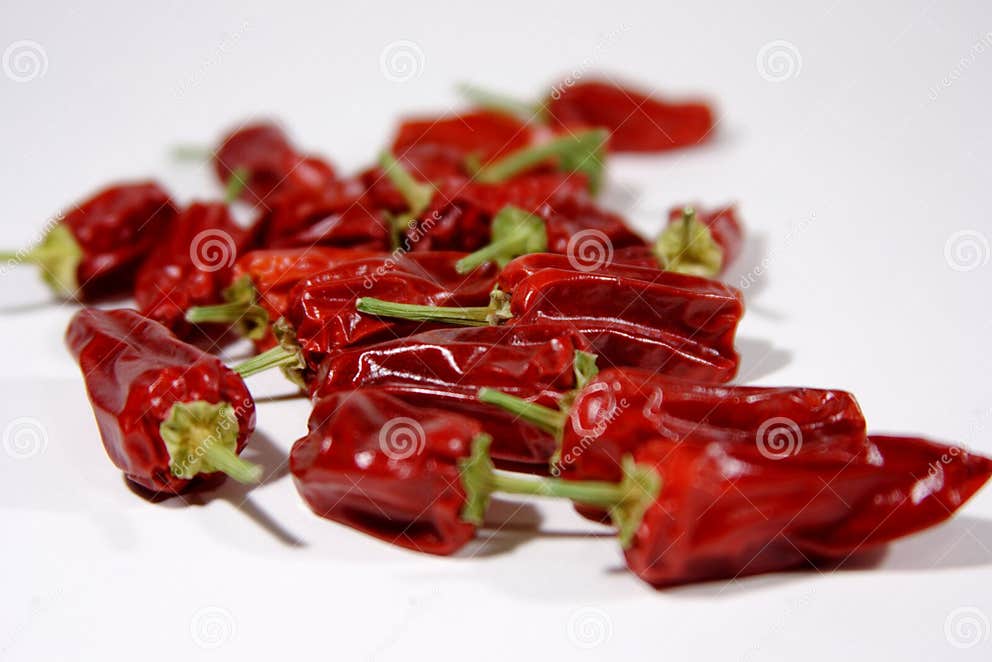 Dried Firecracker Chili Peppers Stock Photo - Image of asian, pepper ...