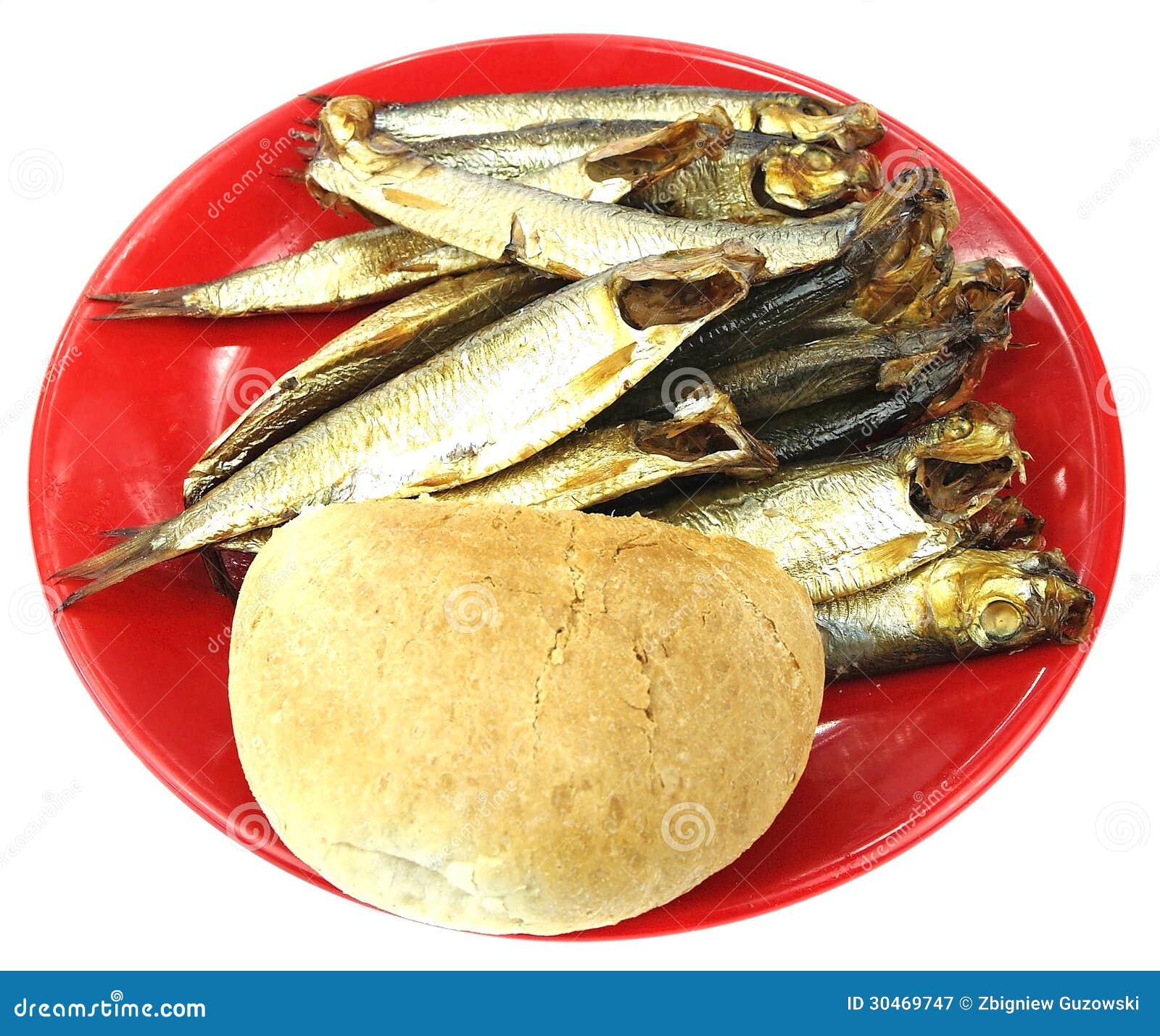 Dried fish and bread roll stock image. Image of cuisine - 30469747