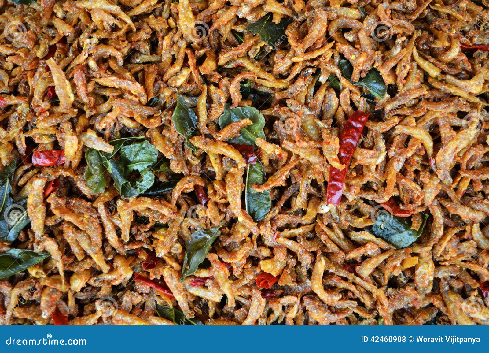 Dried fish with chili stock photo. Image of dead, sale - 42460908