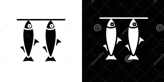 Dried Fish Icon Isolated Flat Vector in Outline Stock Vector ...