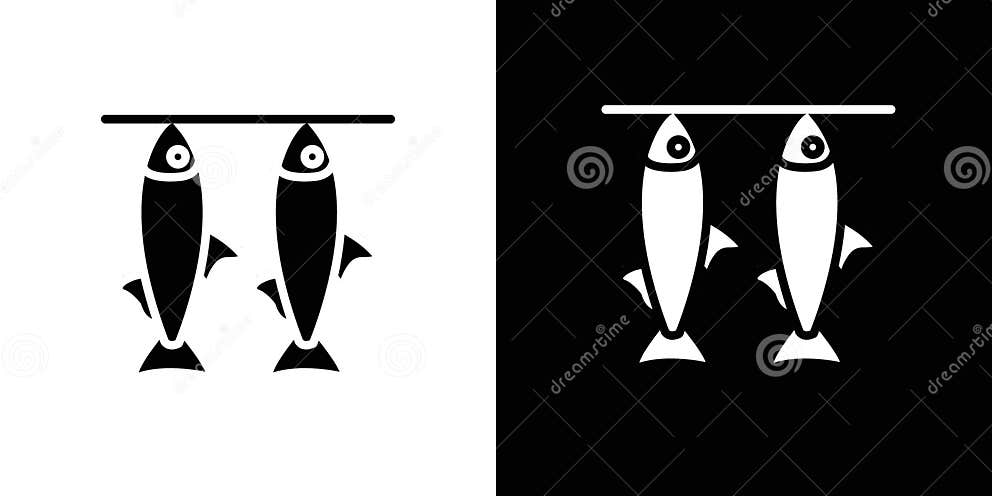 Dried Fish Icon Isolated Flat Vector in Outline Stock Vector ...