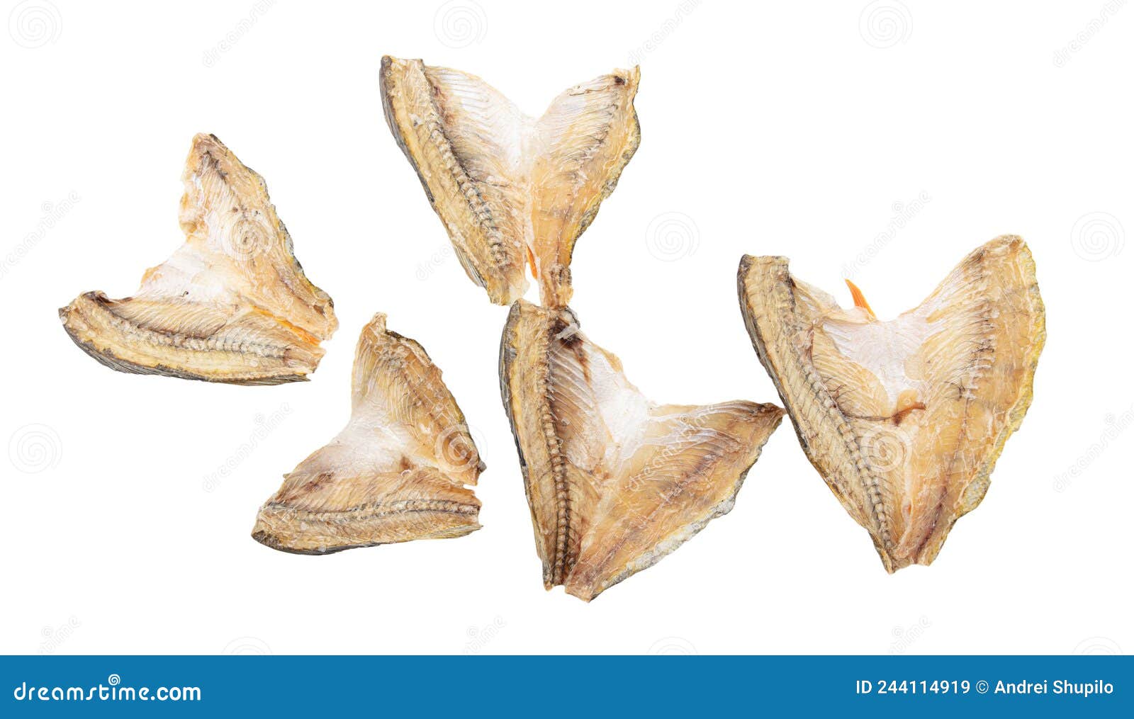 Dried Fish Isolated on White Background. Stock Image - Image of brown ...