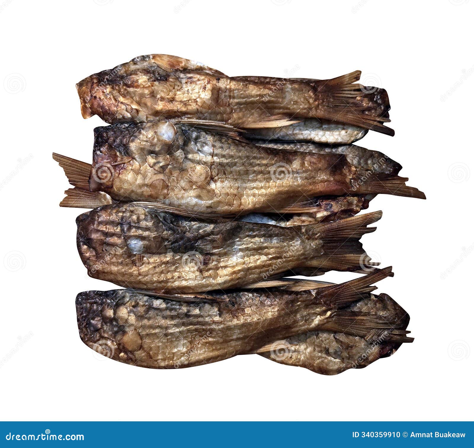 Dried Fish Isolated on White, Dry Fish Image for Preservation Menu ...