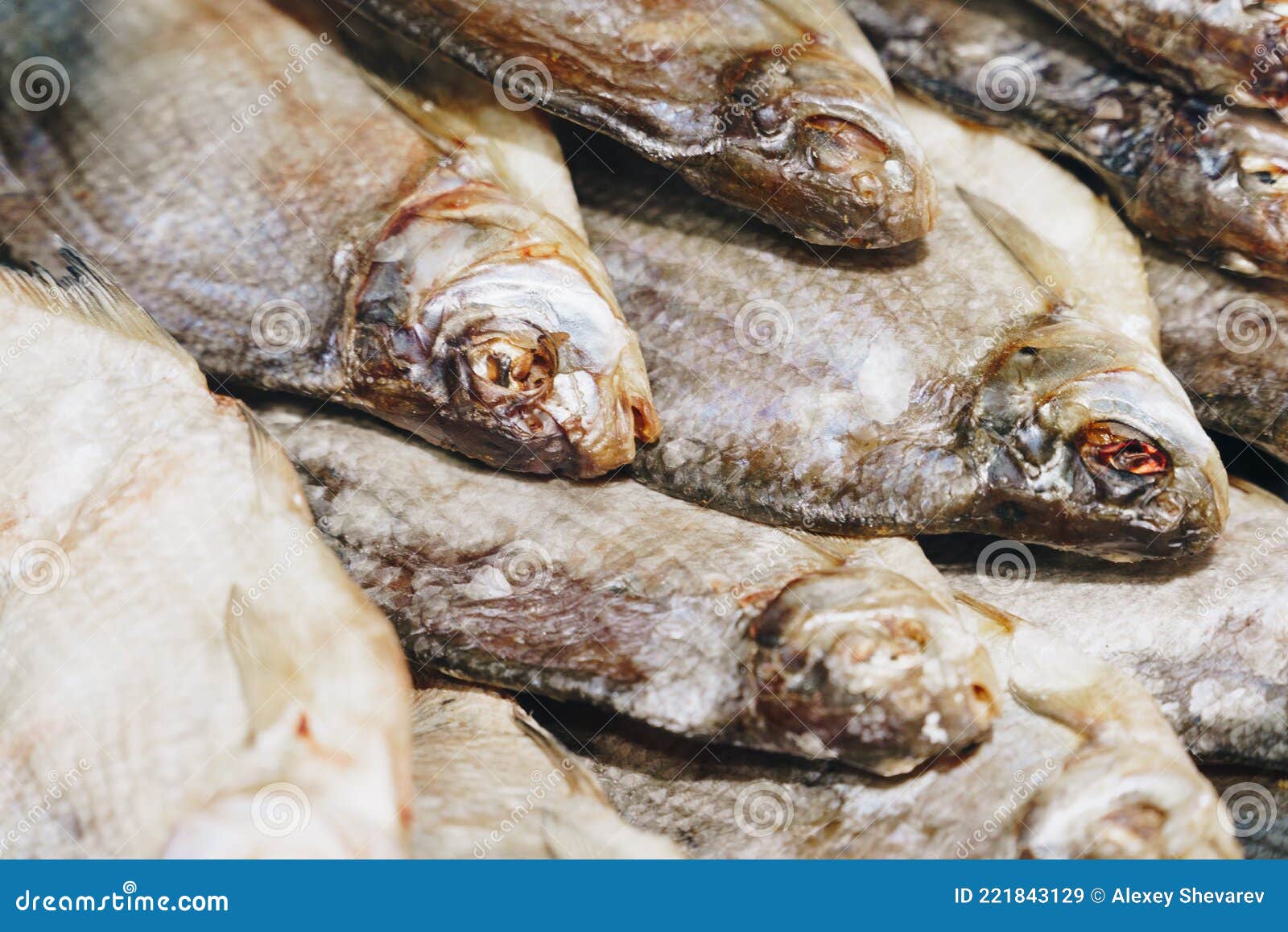 Dried Fish in the Store Close-up Stock Image - Image of market, store ...