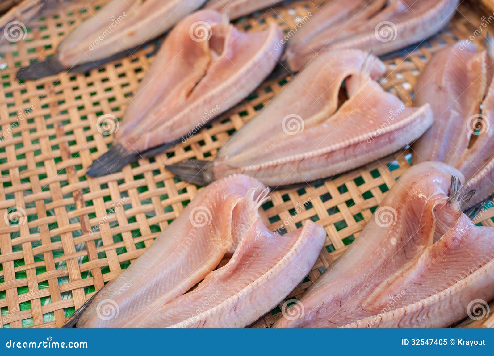Dried fish stock image. Image of asian, bamboo, basket - 32547405