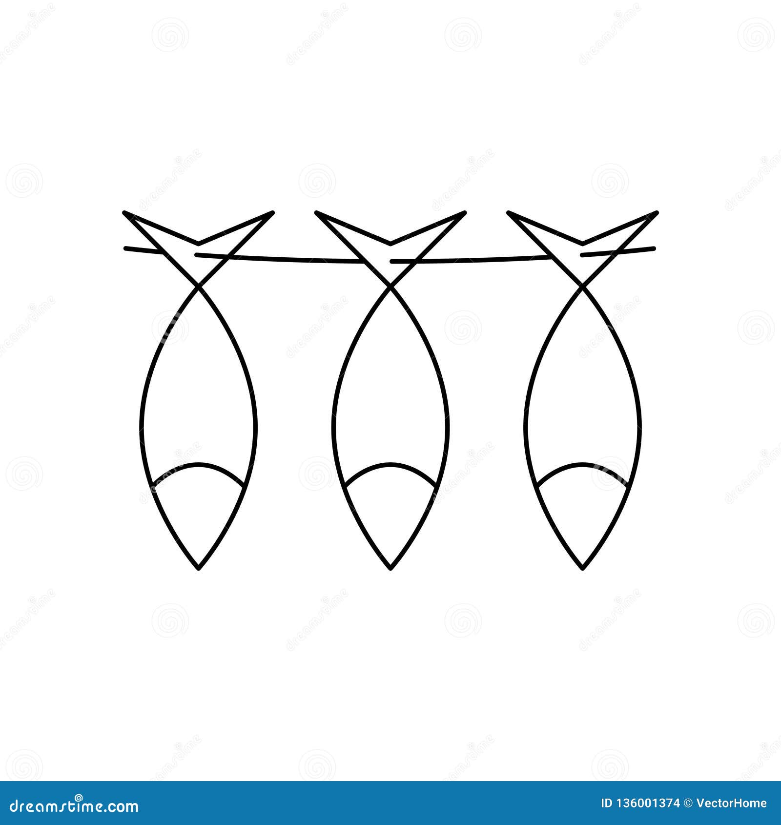 Dried Fish, Vector Illustration Stock Vector - Illustration of drawing ...