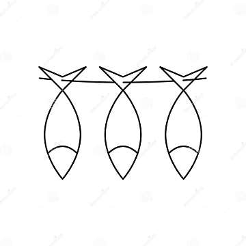 Dried Fish, Vector Illustration Stock Vector - Illustration of drawing ...