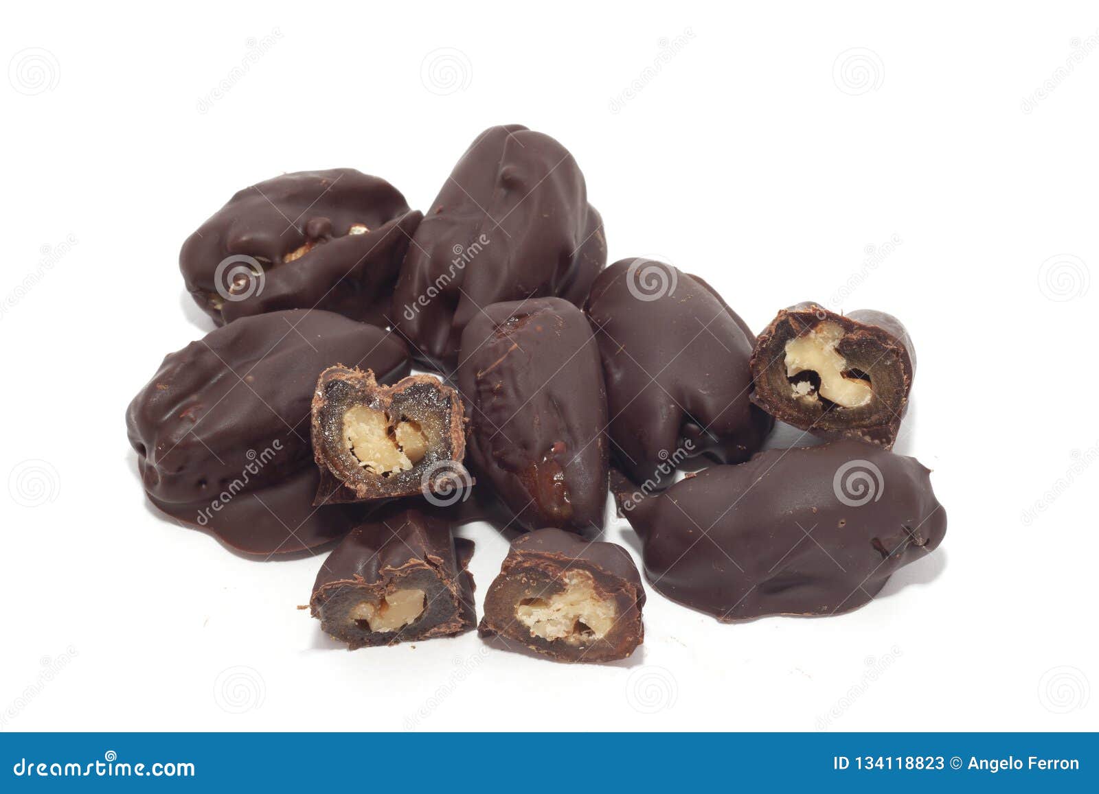 Dried Fruit Dates Covered with a Layer of Chocolate Stock Image - Image ...