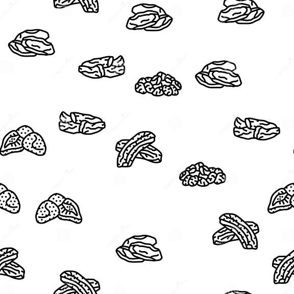Dried Fruit Healthy Snack Vector Seamless Pattern Stock Vector ...