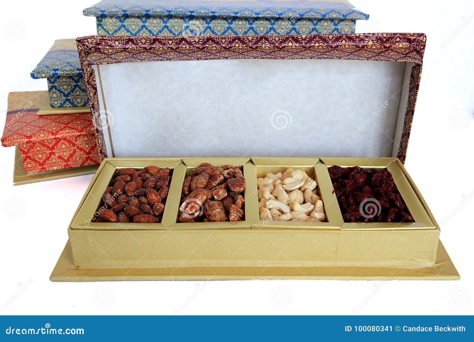 Dried Fruit And Nuts T Box Stock Image Image Of Present T 100080341