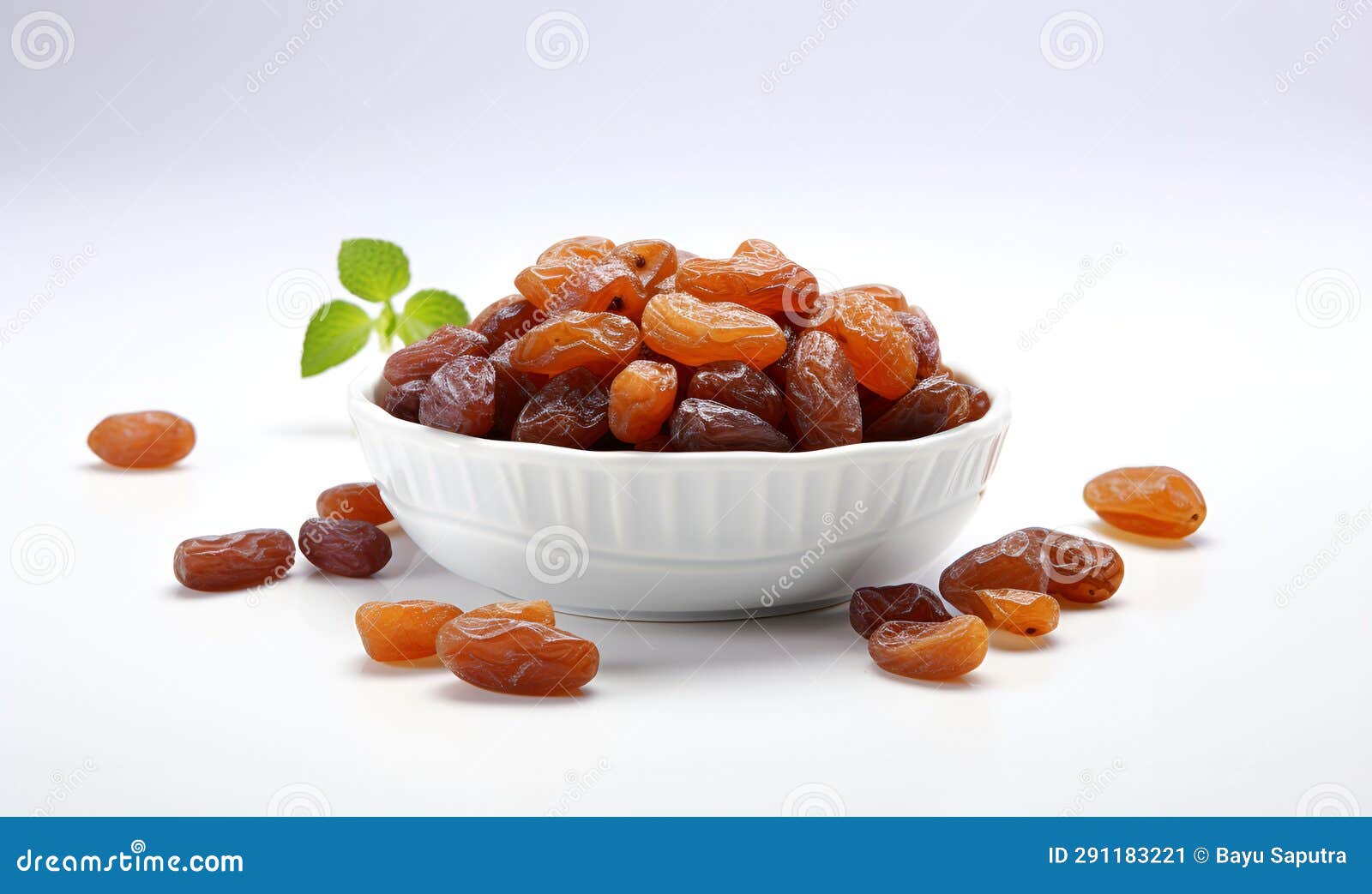 Dry Fruit, Raisin Pile In Wooden Spoon On White Background. Top View ...