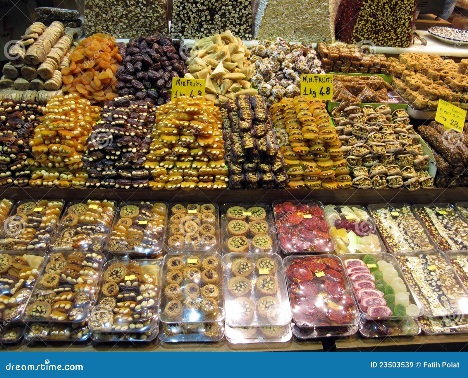 Dried Fruit and Turkish Sweet Stock Image - Image of culture, detail ...