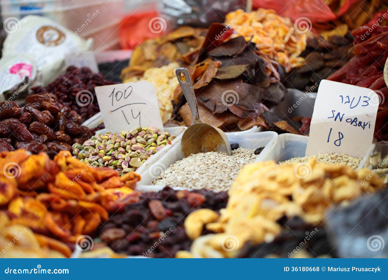 Dried Fruits on Display at a Market Stock Photo - Image of fruits ...