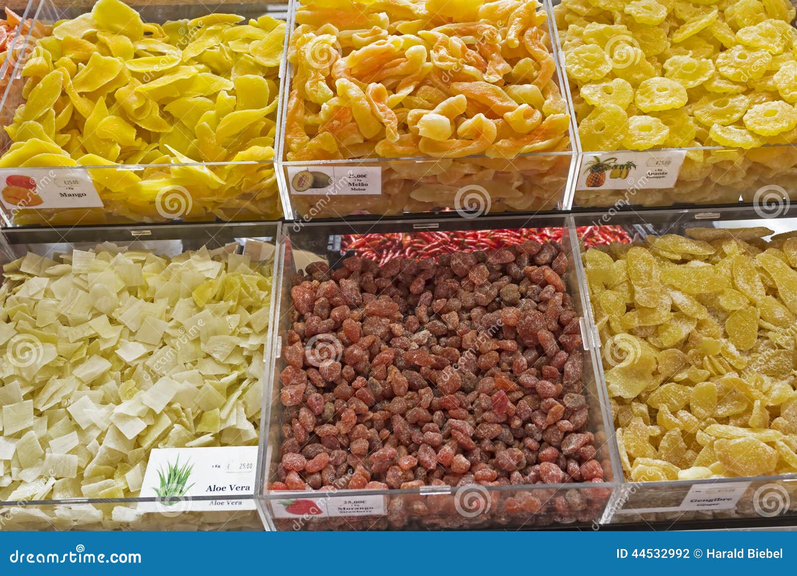 Dried fruits on display stock photo. Image of color, madeira - 44532992