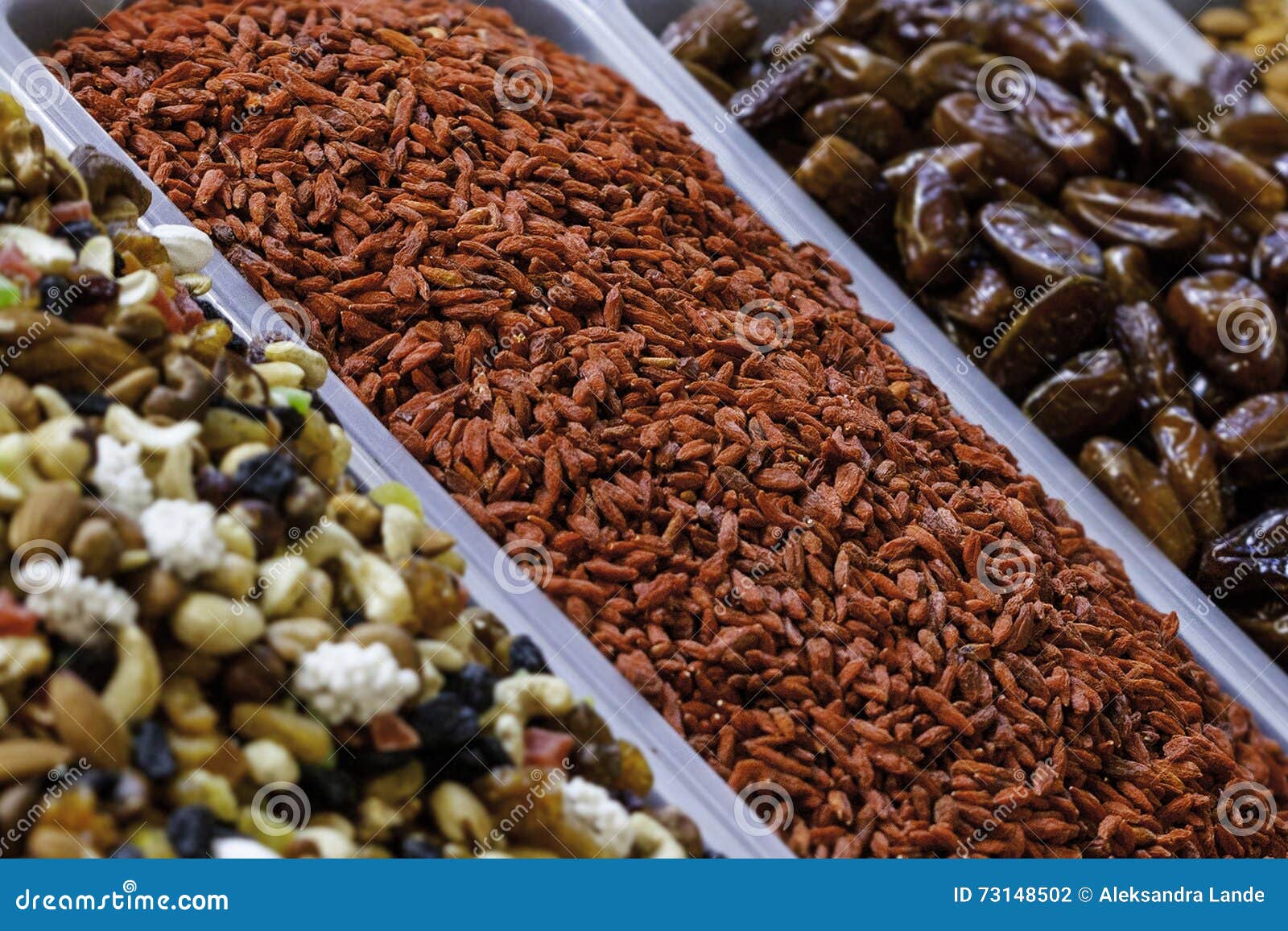 Dried fruits on display stock photo. Image of fruits - 73148502