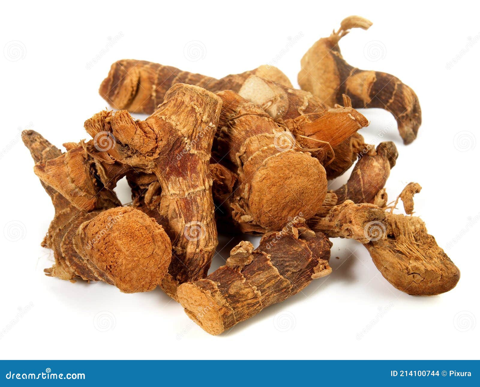 Dried Galangal Roots On White Background - Isolated Stock Image ...