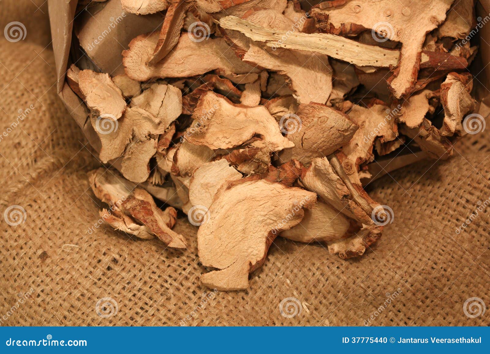 Dried Galangal Roots On White Background - Isolated Stock Image ...