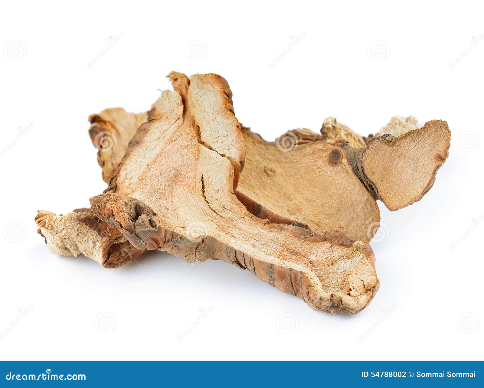 Dried Galangal Roots On White Background - Isolated Stock Image ...
