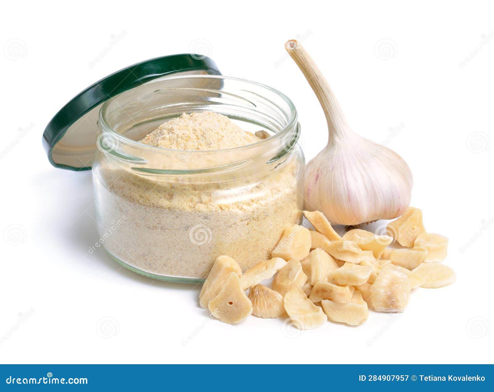 Dried Garlic Powder Isolated on White Background Stock Image - Image of ...