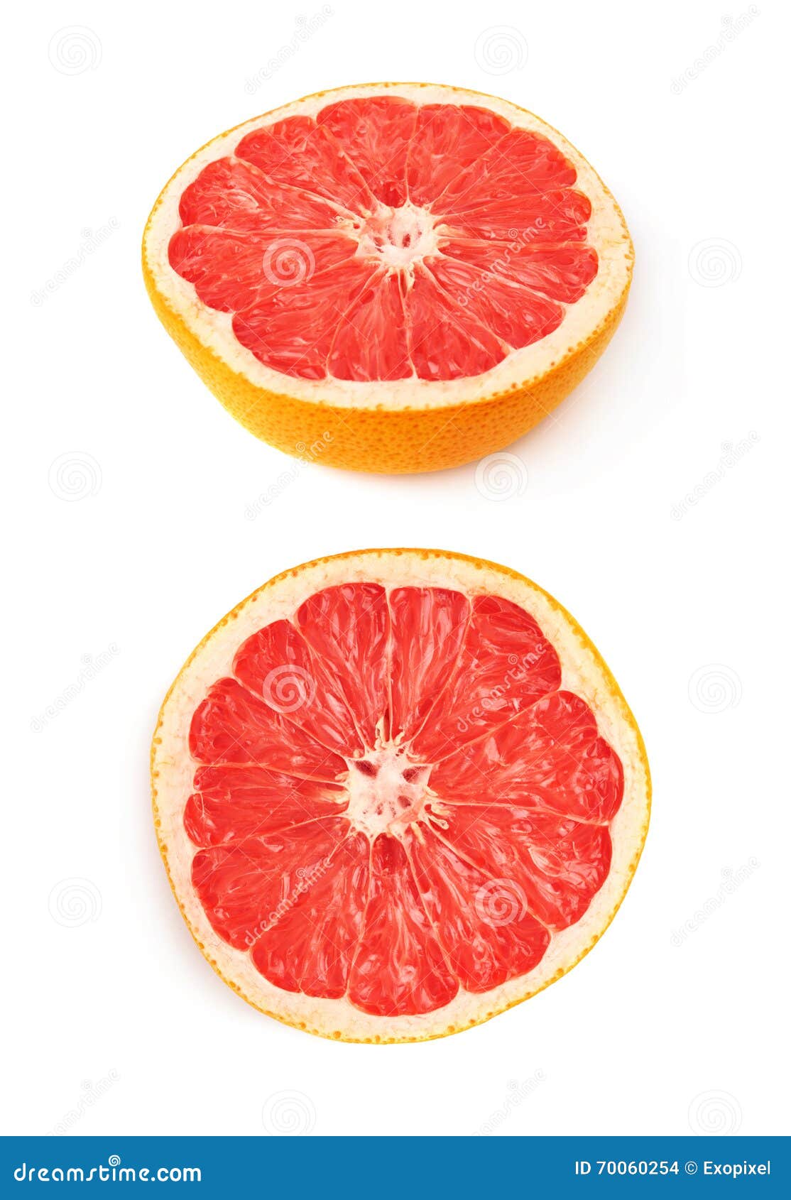 Dried Grapefruit Cut in Half Isolated Over the White Background Stock ...